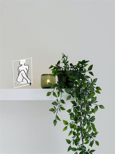 D Printed Silver Naked Tabletop Women Body Decor Line Art Women Body Art Female Body Decor