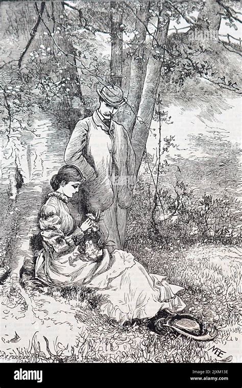 Illustration Depicting A Couple Illustrated By Mary Ellen Edwards 1838 1934 An English Artist