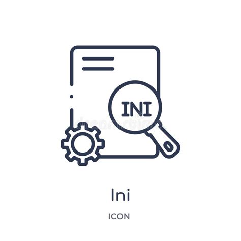 Linear Ini Icon From File Type Outline Collection Thin Line Ini Vector Isolated On White