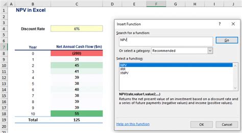 Npv In Excel 365 Financial Analyst