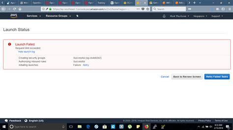 Amazon Web Services Aws Ec2 Launch Failed Request Limit Exceeded
