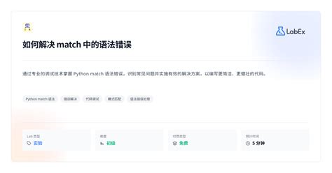 如何解决 Match 中的语法错误 Labex