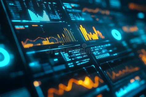 Futuristic Digital Interface With Data Visualization Stock Illustration