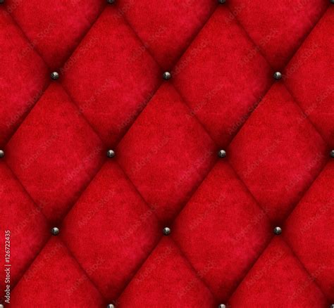 Red Velvet Background With Metallic Buttons Seamless Pattern Stock