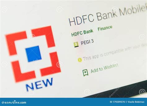 Hdfc Bank App Icon Selective Focus Editorial Image Image Of Network