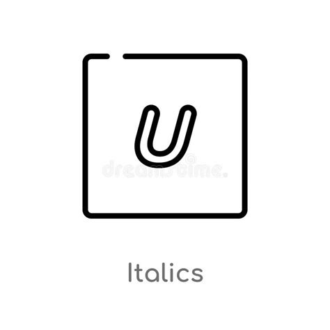 Outline Italics Vector Icon Isolated Black Simple Line Element Illustration From User Interface