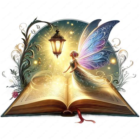 Fairy Tale Book Clipart Elegant Fantasy Art Digital Download