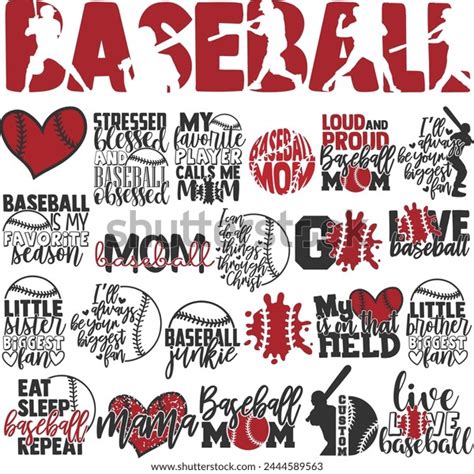 Baseball Cheer Vector Designs Bundle Stock Vector Royalty Free 2444589563 Shutterstock