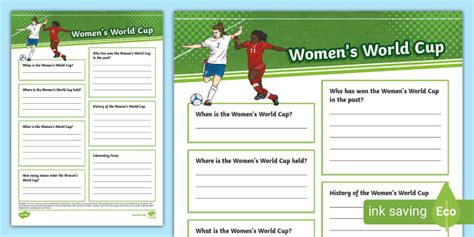 Ks Women S World Cup Fact File Template Teacher Made