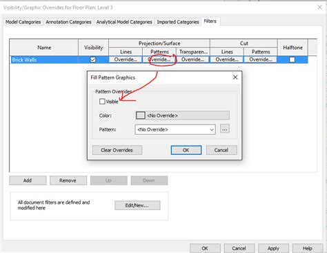 Solved How To Show And Hide Specific Wall Pattern Through Various Views Autodesk Community
