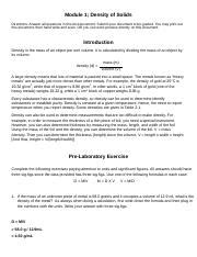 Understanding Density Of Solids And Measurements Course Hero