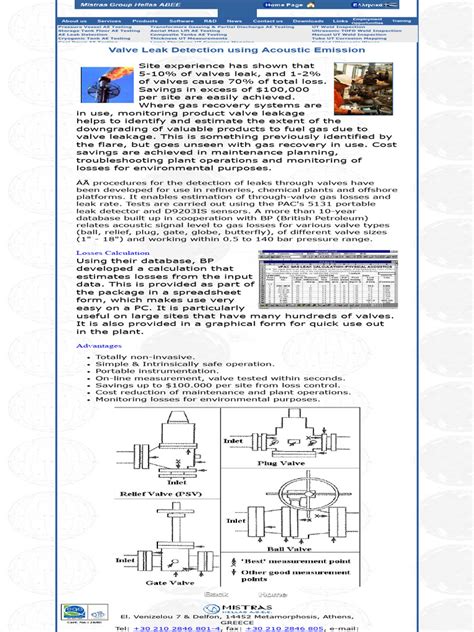 Valve Leak Detection Using Acoustic Emission Pdf Leak Valve
