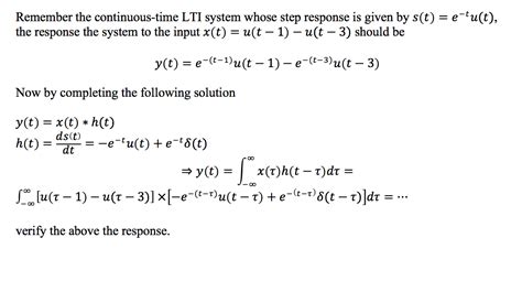 remember the continuous time lti system whose step
