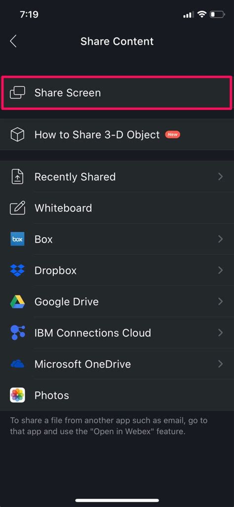 How To Screen Share In Webex Meetings On IPhone IPad