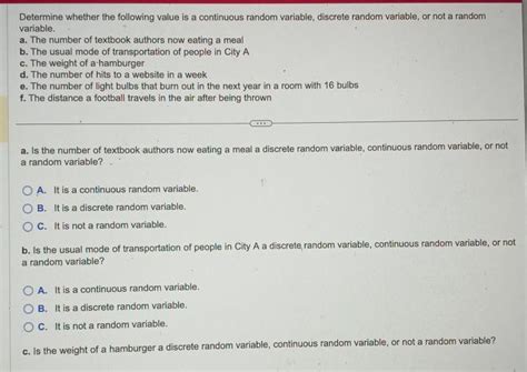 Answered Determine Whether The Following Value Is A Continuous Random