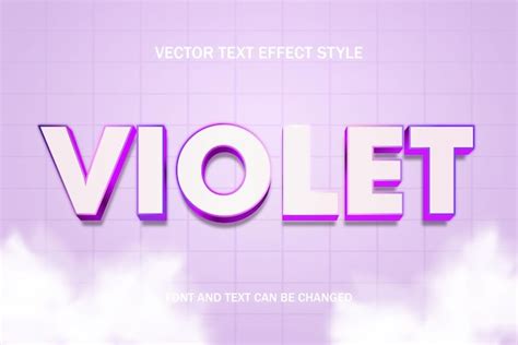 Premium Vector Violet Purple Font Typography Lettering Editable Text Effect Font Style