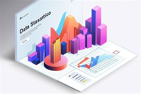 Data Statistics Visualization Isometric Landing Page Premium Ai Generated Image
