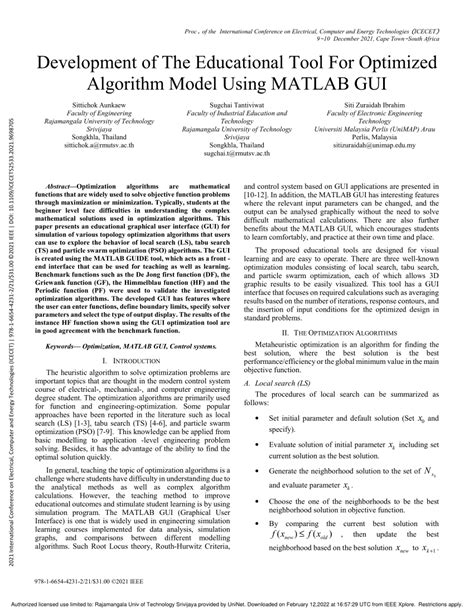 Pdf Development Of The Educational Tool For Optimized Algorithm Model