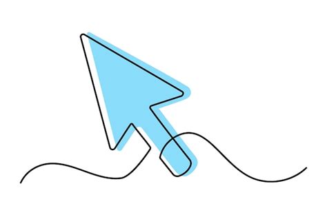 Premium Vector Continuous Drawing Of Cursor Arrow One Line Icon Of