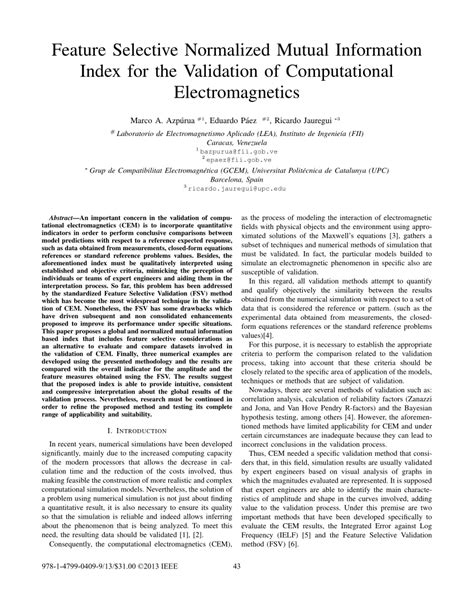 Pdf Feature Selective Normalized Mutual Information Index For The