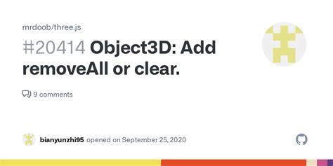 Object3D Add RemoveAll Or Clear Issue 20414 Mrdoob Three Js GitHub