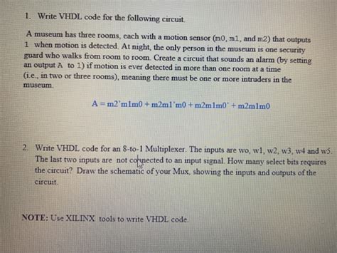 1 Write Vhdl Code For The Following Circuit A