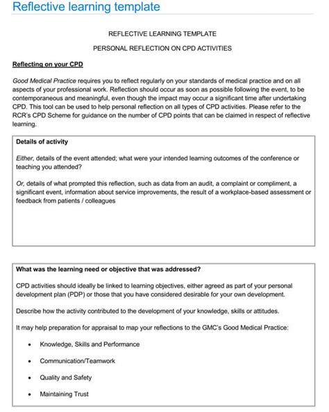 Reflective Statement Examples How To Write Word Pdf