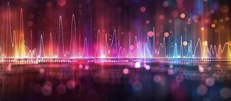 Colorful Abstract Soundwave Visualization With Sparkling Lights Premium Ai Generated Image