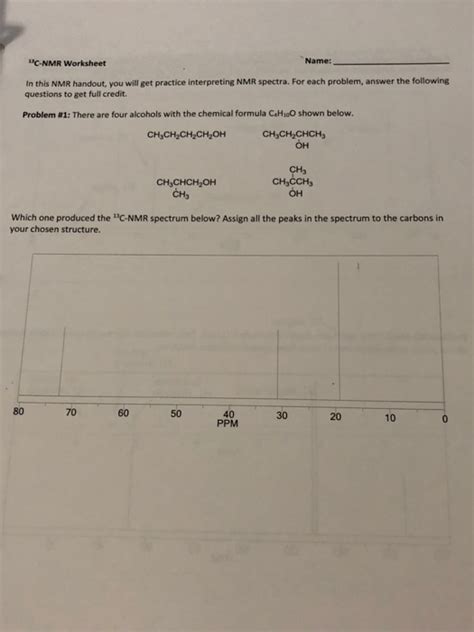 Solved Name C NMR Worksheet In This NMR Handout You Will Chegg Com