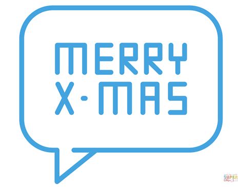 메리 크리스마스 메시지 텍스트 색칠하기