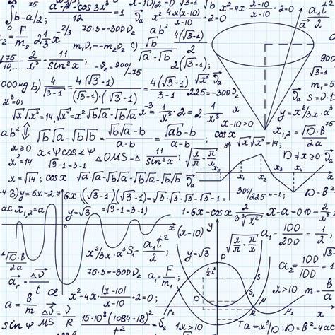 `back To School` Vector Seamless Pattern With Handwritten Math Formulas Figures Calculations