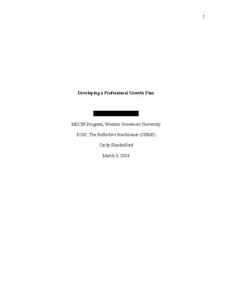 D182 Task 2 Wgu Developing A Professional Growth Plan Caitlin Sarah Derryberry Mscin Program