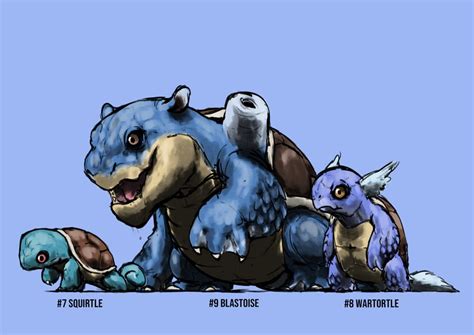 Squirtle Blastoise And Wartortle Pokemon Drawn By Blacknirrow Danbooru