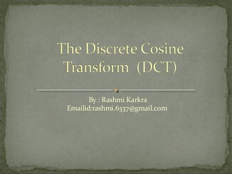 discrete cosine transform