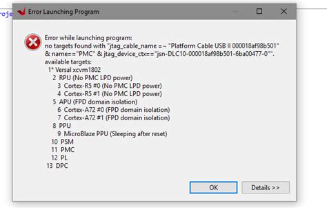 Help With Jtag Error No Targets Found With Name ~apu