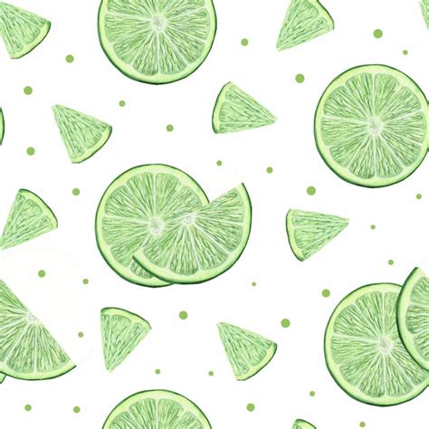 Premium Vector Juicy Green Lime Lime Slices Exotic Citrus Fruit Watercolor Seamless Pattern On