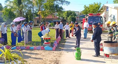 ကန်ကြီးထောင့်မြို့နယ်၊ ပြည်သူ့ဆေးရုံရှိ ကျန်းမာရေးဝန်ထမ်းများအား မီးဘေးအန္တရာယ် ကြိုတင်ကာကွယ