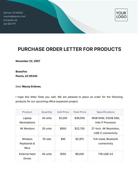 Purchase Order Letter Writing Guide Samples And Templates