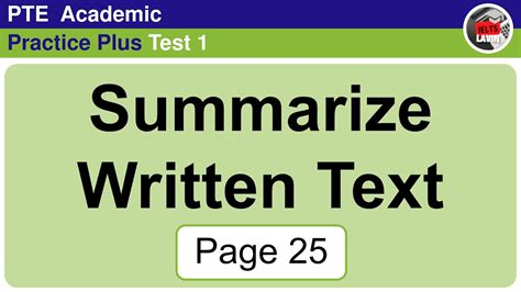 Pte Academic Practice Tests Plus Test 1 Summarize Written Text Page