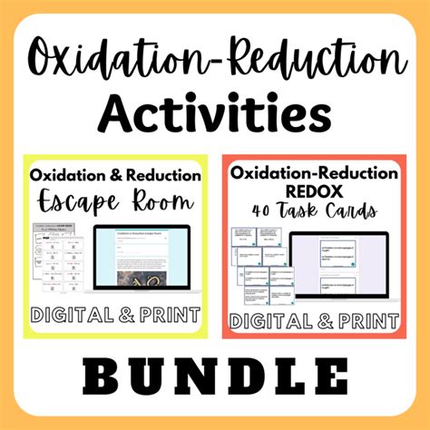 Chemistry Redox Oxidation Reduction Activity Bundle Made By Teachers