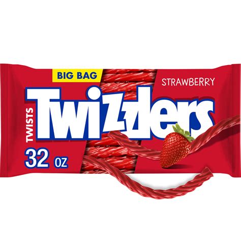 Twizzlers Twists Strawberry Flavored Licorice Style Low Fat Candy Big Bag 32 Oz