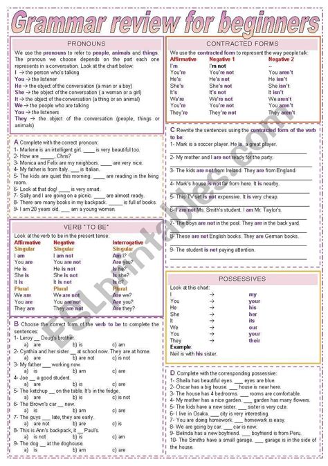 English Grammar Review Test With Answers