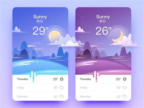 weather app app ui design app interface design web app design
