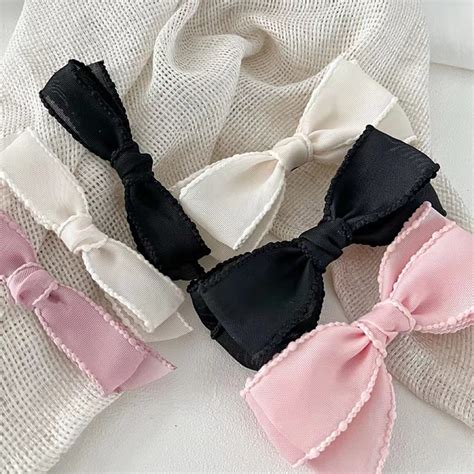 당일신상특가 3color 레이스 리본 헤어핀 실크 쉬폰 리본 머리핀 헤어 미니 헤어 핀 머리끈 집게핀 헤어 모음