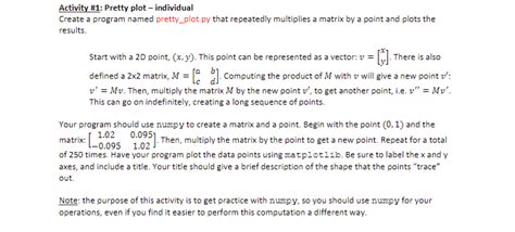 Solved Activity 1 Pretty Plot Individual Create A