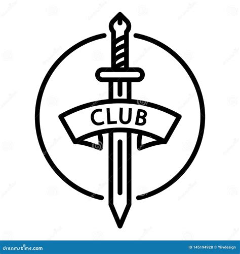 Fencing Club Icon Outline Style Stock Vector Illustration Of Athlete Design 145194928
