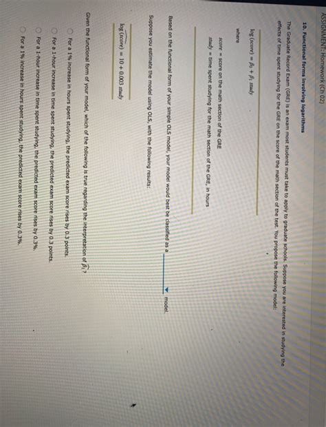 Solved Practice With Simple Linear Regression Models Chegg