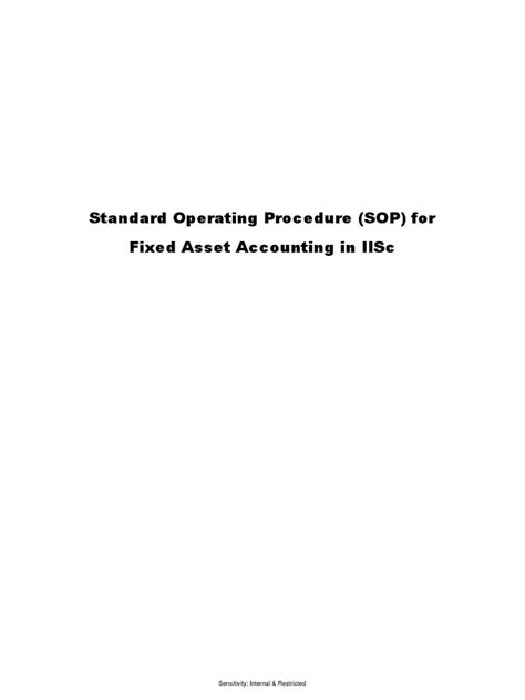 Fixed Asset Accounting Sop Pdf Pdf Depreciation Invoice