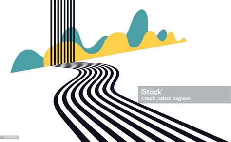 3d 원근감 수평선 도로 고속도로 흑백 선 배경 뒷쪽에있는 산 오솔길에 대한 스톡 벡터 아트 및 기타 이미지 오솔길 3차원