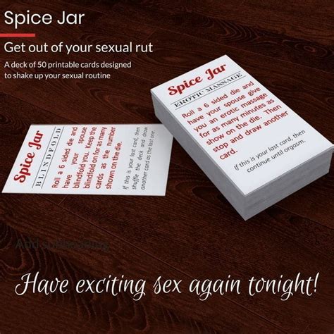 Spice Jar Sexual Activities Game Printable Uncovering Intimacy